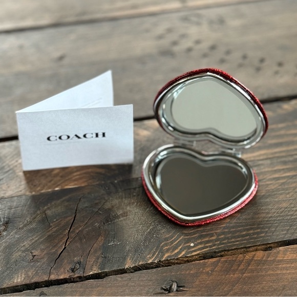 Coach | Accessories | Coach Glittery Red Heart Compact Mirror | Poshmark
